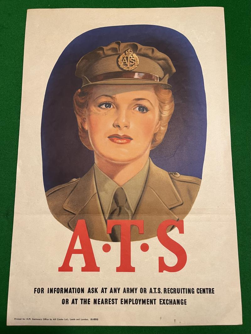World Military Collectables WW2 A T S Recruiting Poster 